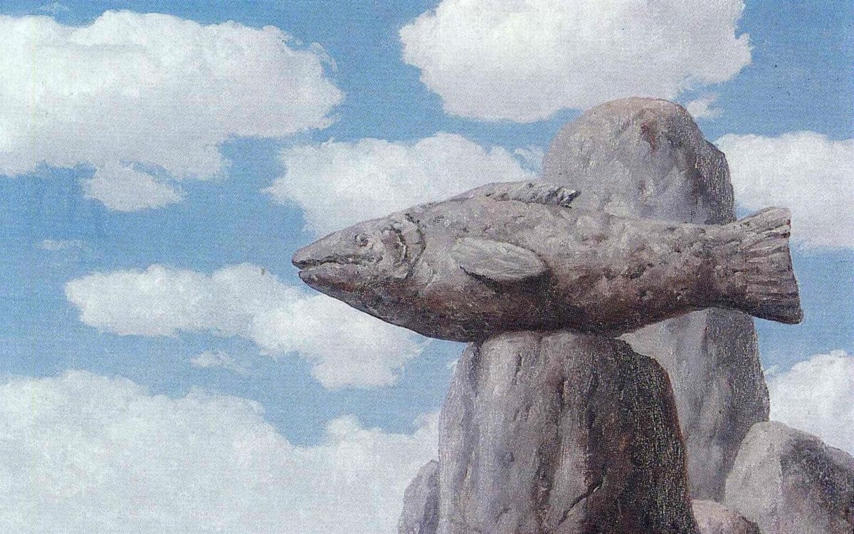 paintings clouds rock fish stones surrealism artwork traditional art ...