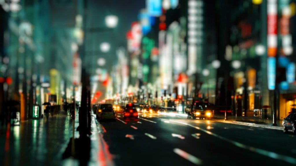 64+ City Street Background
