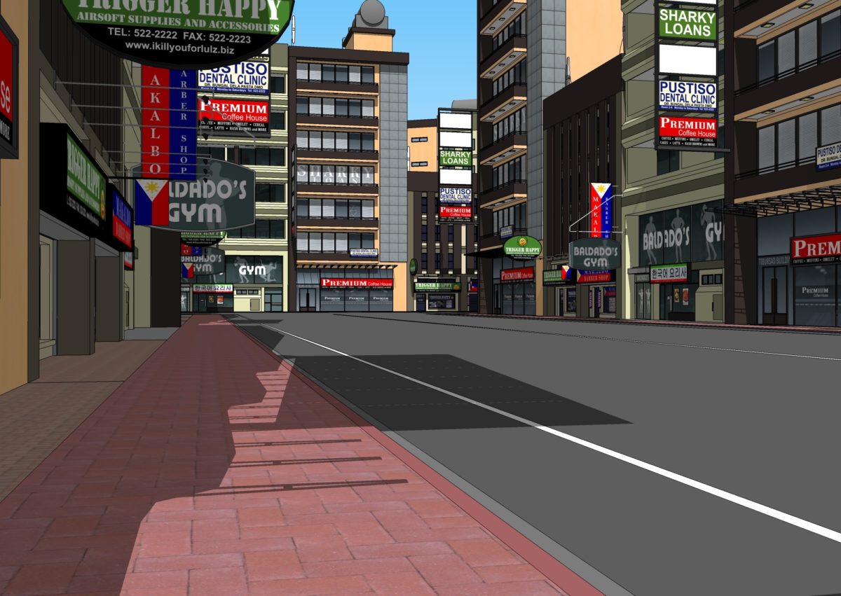 64+ City Street Background