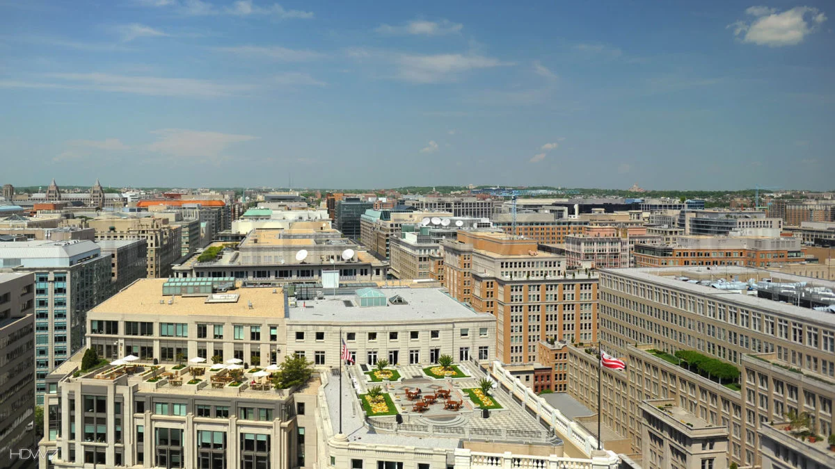Aerial cityscape of washington dc landscape united states