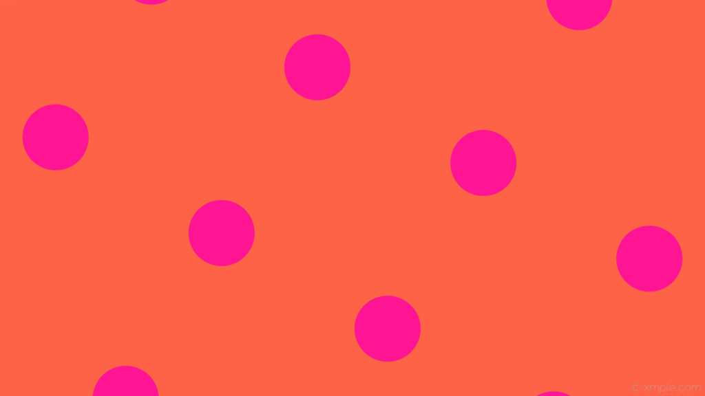 Wallpaper orange pink polka dots spots tomato deep pink #ff6347 #ff1493 ...