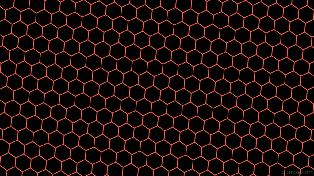 Wallpaper orange honeycomb black hexagon beehive tomato #ff6347 ...