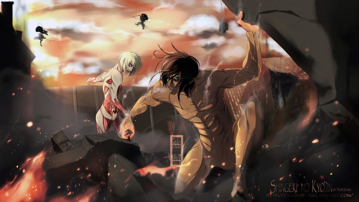 Attack On Titan Wallpaper 1080p Eren Rogue titan vs female titan