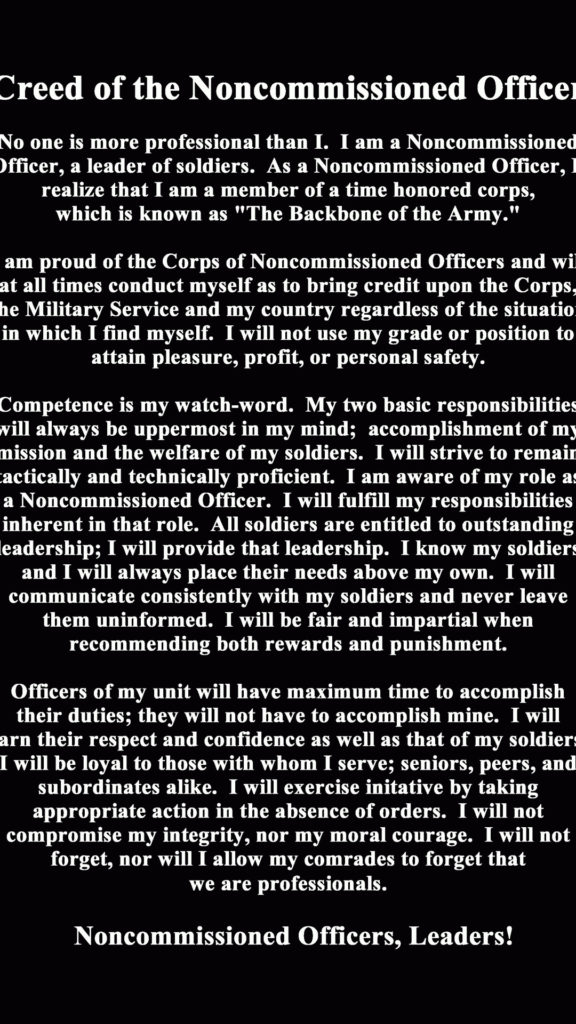 Us army nco creed wallpaper