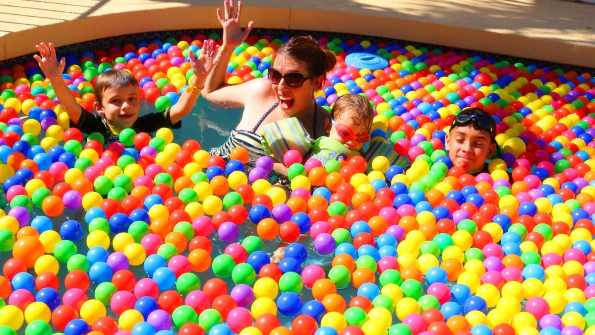GIANT BALL PIT Swimming Pool Challenge Funny Jumps, Kids Games, Ballpit ...