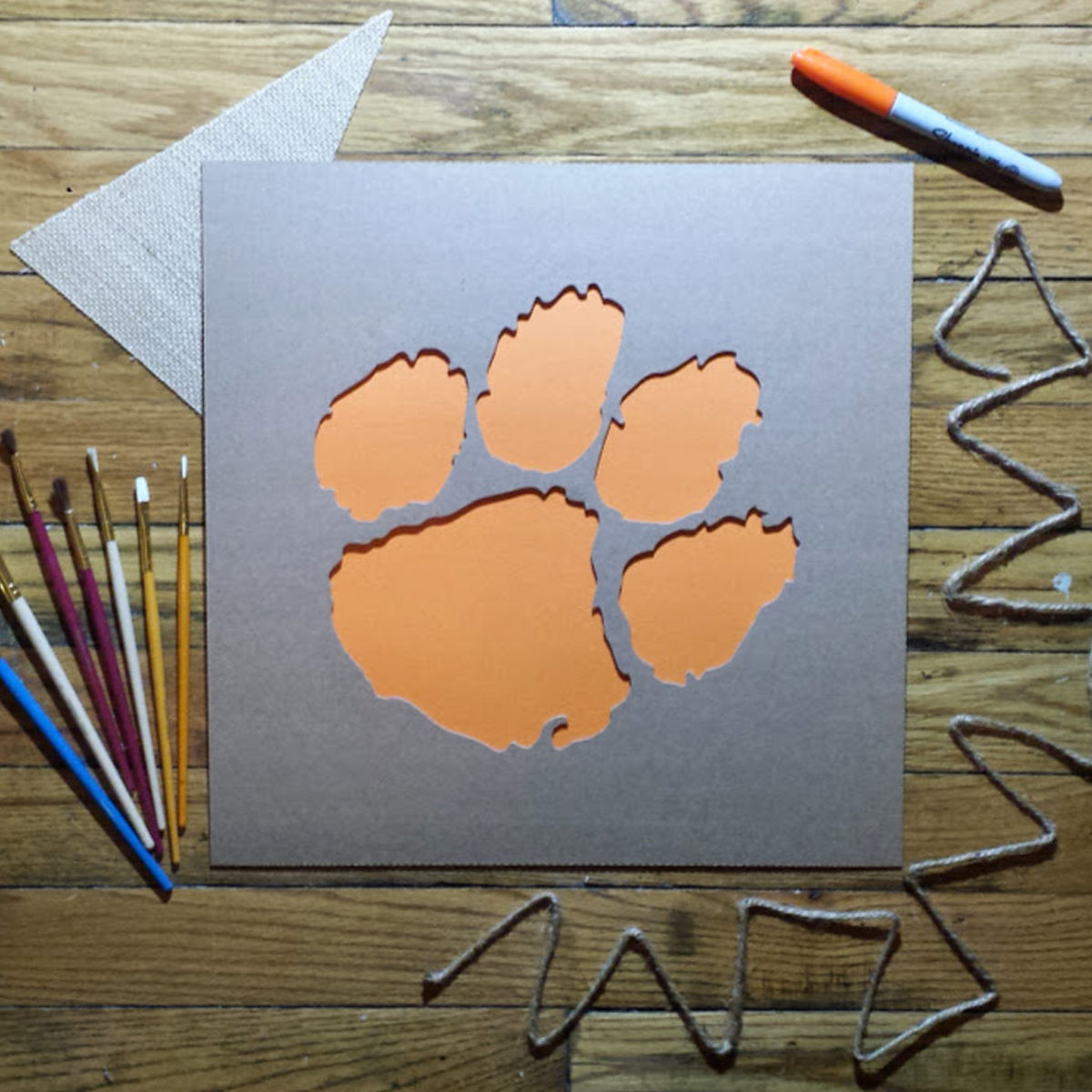 Clemson Tiger Paw Stencil