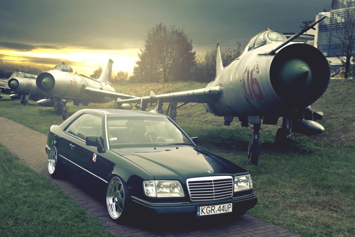 Vehicles – Mercedes Benz Airplane Sunset Wallpaper