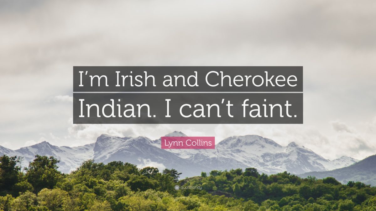 Lynn Collins Quote Im Irish and Cherokee Indian. I can