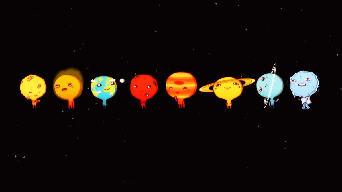 Little Minimalistic Planets Simple Background Solar System 19916 ...