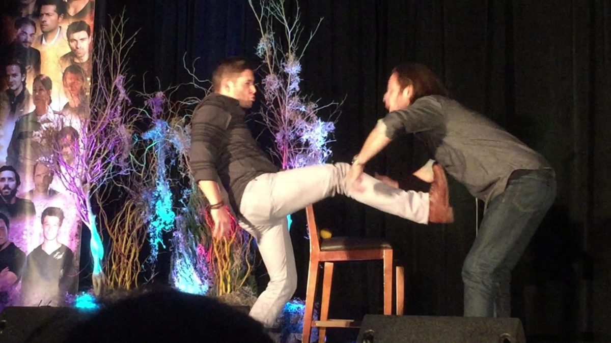 Jared Padalecki and Jensen Ackles – slow motion fight – Houston ...